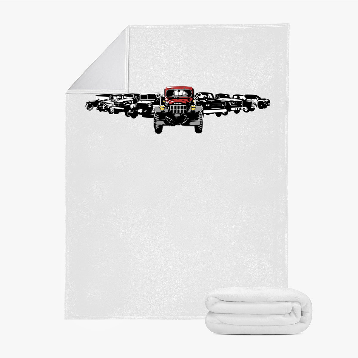 Dodge Truck Evolution - Plush Travel Blanket – Vintage Power Wagons