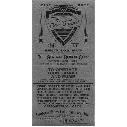 Data Plate #51 - Fire Extinguisher Decal – Vintage Power Wagons